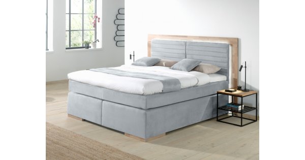 Postel boxspring včetně LED osvětlení MARCEL 2 dub masiv plocha spaní ...