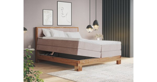 Postel boxspring s úložným prostorem MAESTRO 2 dub masiv plocha spaní ...